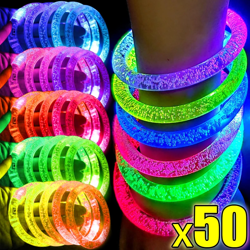 LED-Luminous-Bracelets-Light-Up-Glow-in-The-Dark-Multicolor-Wristbands ...