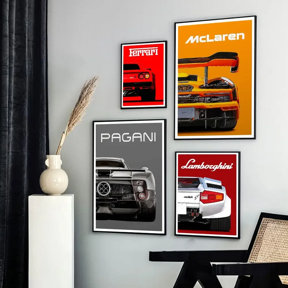 Supercars-Cool-Car-Poster-Ferraris-Lamborghini-Racing-Artwork-Wall ...