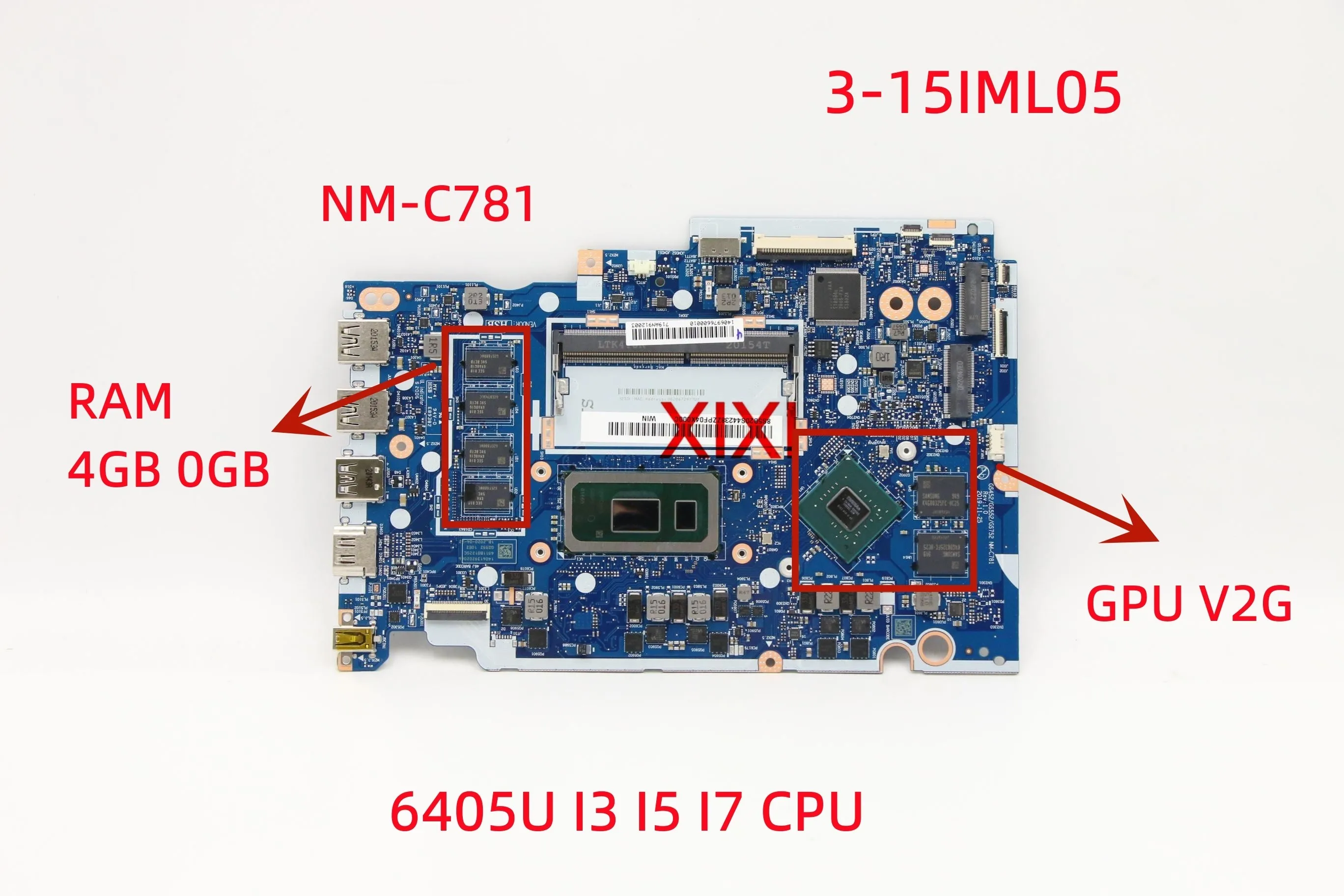 NM-C781-For-Lenovo-ideapad-3-15IML05-Laptop-motherboard-WIth-6405U-I3 ...