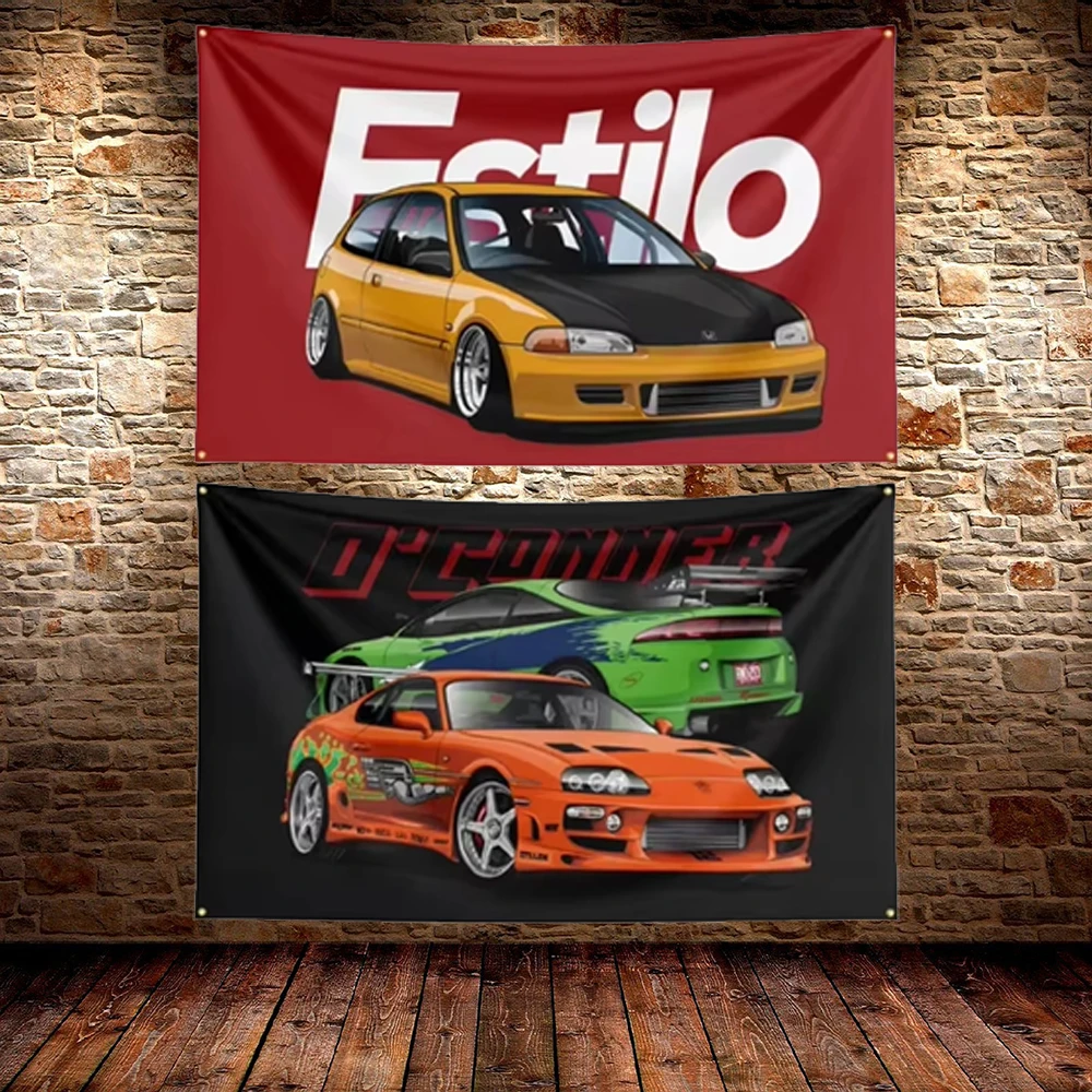 JDM Car Flag Polyester Printed 60x90cm 90x150cm Racing Car Banner for ...