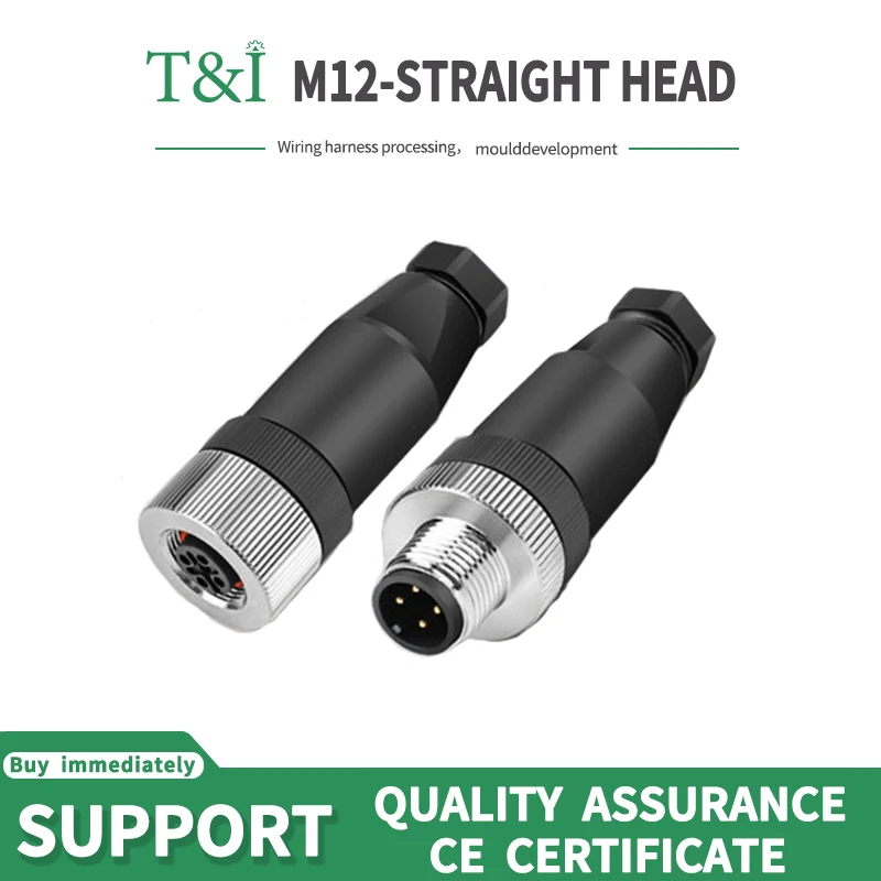 5-PCS-M12-sensor-connector-waterproof-male-female-plug-screw-threaded ...