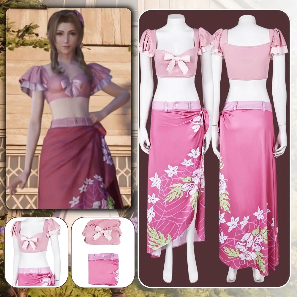 Final-Fantasy-7-Aerith-Cosplay-Swimsuit-Costume-Disguise-for-Adult ...
