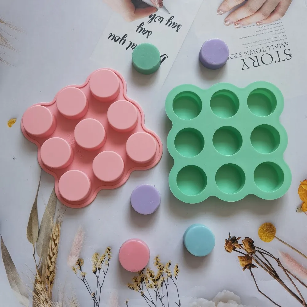 9-Cavity-Cylindrical-Silicone-Cup-Cake-Mold-for-Chocolate-Mousse-Bread ...