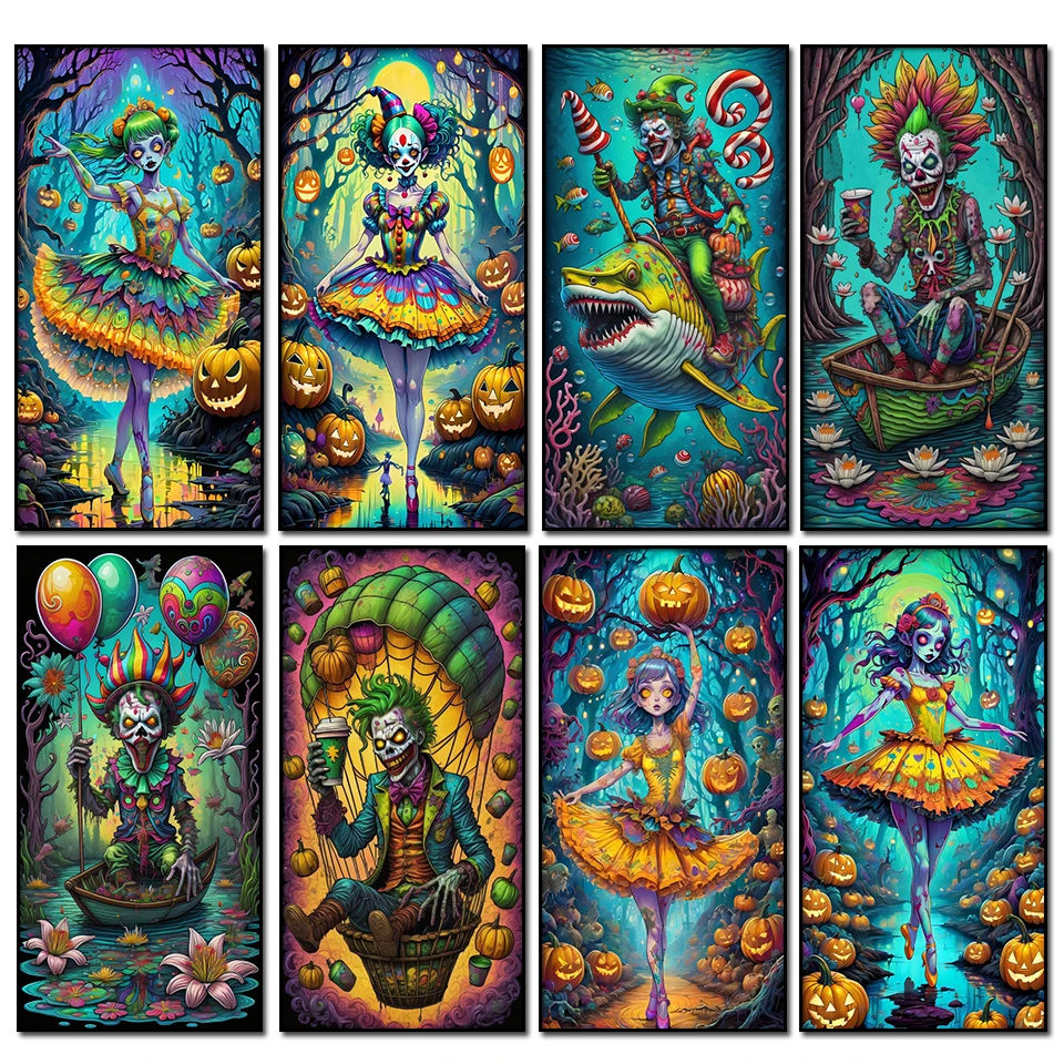 Zombie-Clown-Diamond-Painting-Sale-Full-Square-Round-Drill-5d-Diy ...