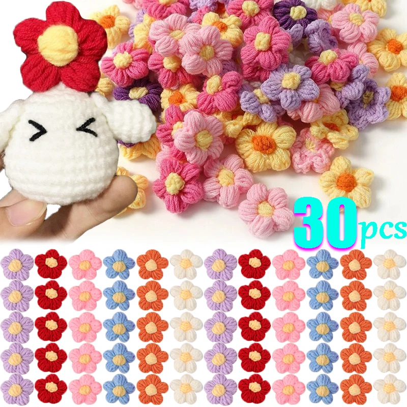 DIY-Hand-knitted-Flower-Women-Colorful-Cotton-Fluff-Woolen-Hand-Hook ...