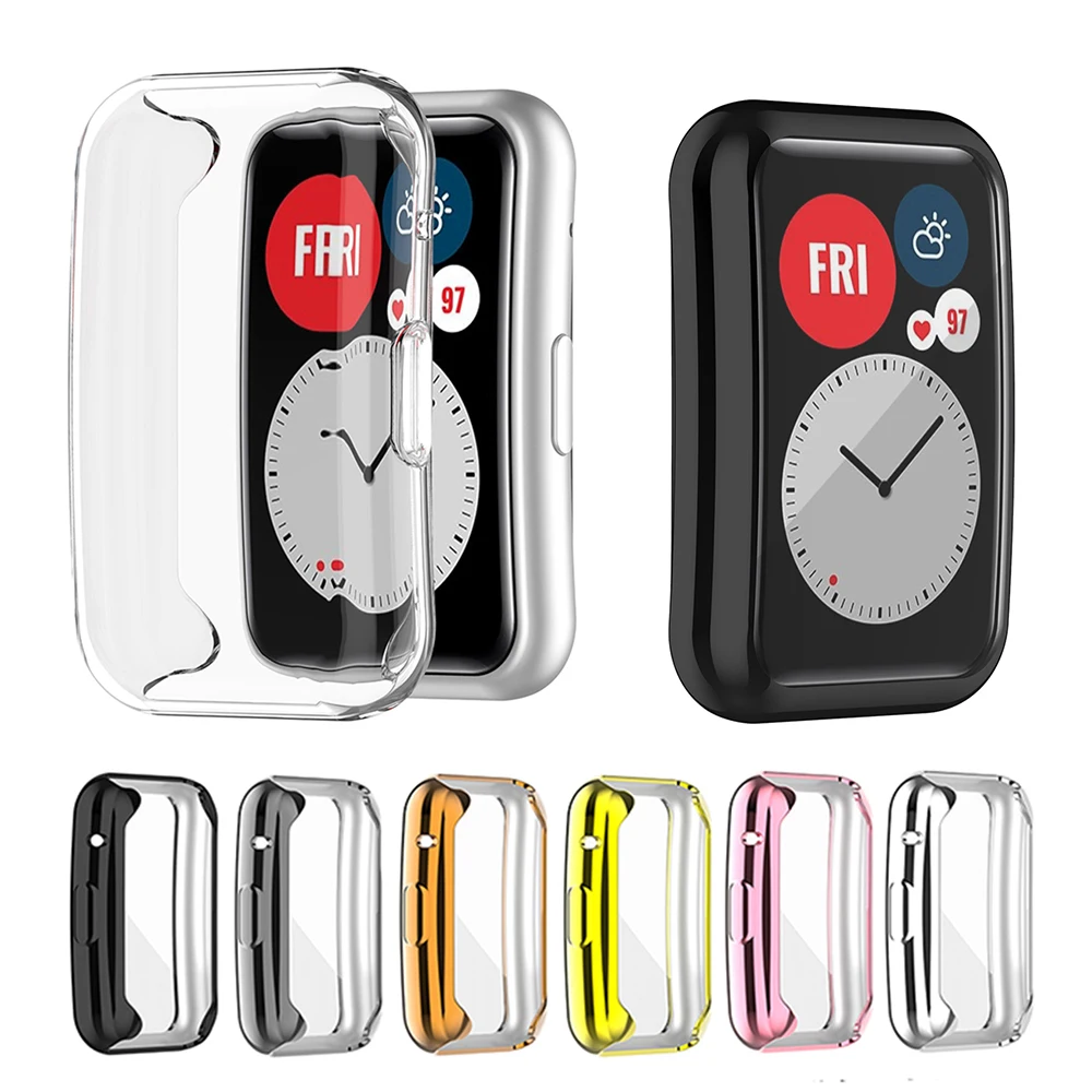Funda-protectora-de-TPU-galvanizada-para-Huawei-Watch-Fit-edici-n ...