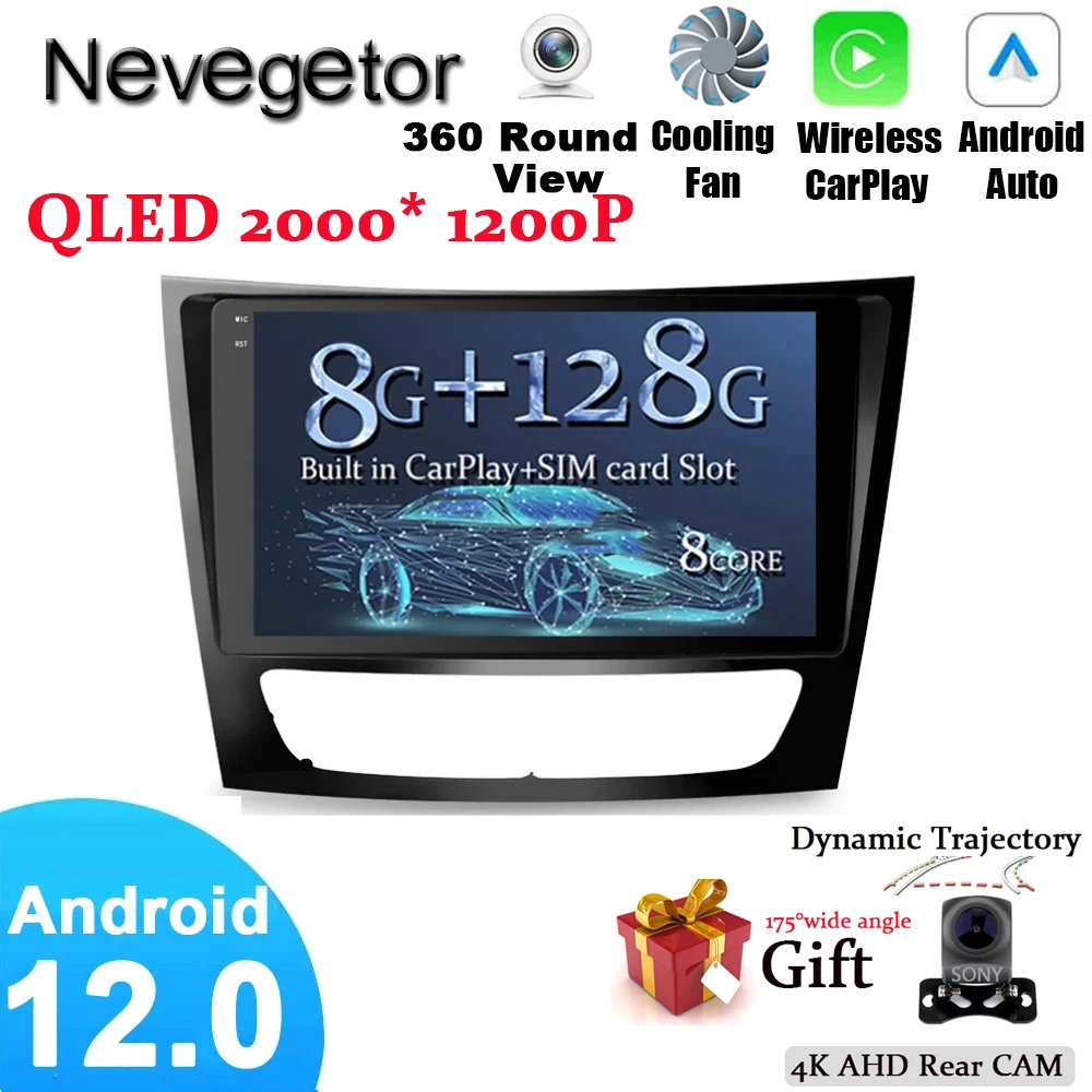 9 "4G Android 12.0 LTE สำหรับ Mercedes Benz E Class W211 C219รถสเตอริโอ ...