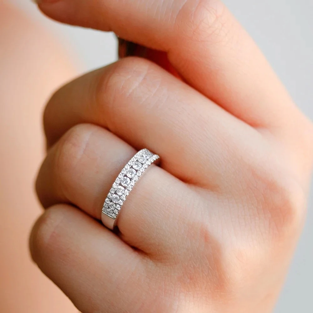 Huitan Bling Bling CZ Wedding Bands Women's Ring Exquisite Bridal ...