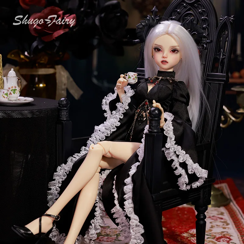 Bubo Bjd Doll 1/4 Barly Fantasy Dark Red Eyes Goat Witch Magic Black ...