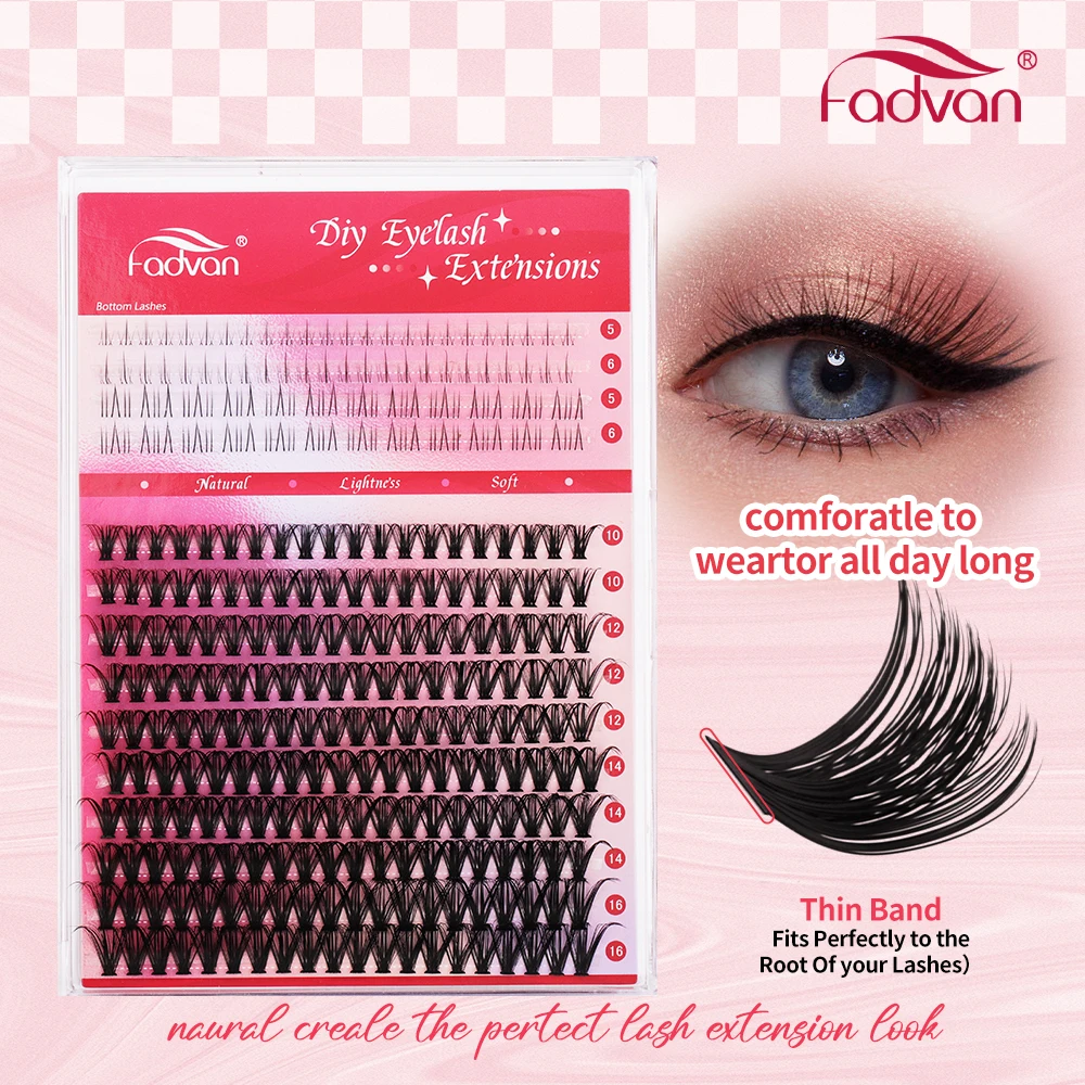 Fadvan-60P-80P-DIY-Eyelash-Individual-Lashes-Cluster-Mix-Lash-Clusters ...
