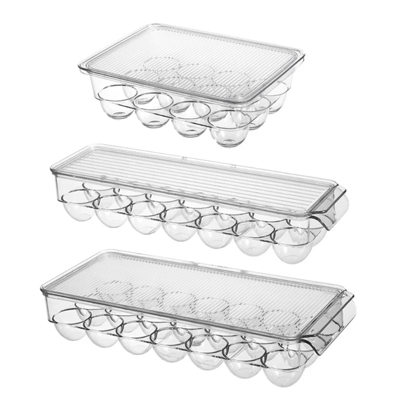 Transparent-Egg-Storage-Box-Egg-Tray-Containers-Kitchen-Refrigerator-Organizer-Eggs-Dispenser ...