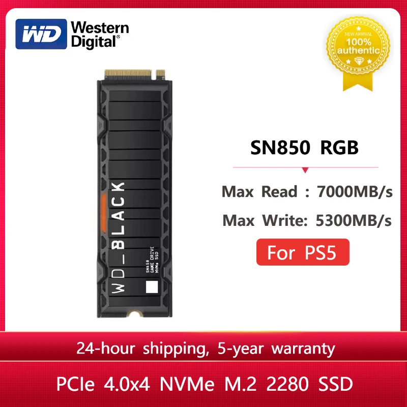 Western Digital WD Black SN850 RGB 500G 1TB NVMe Built in solid state drive M.2 2280 PCIe 4.0 x4 ...