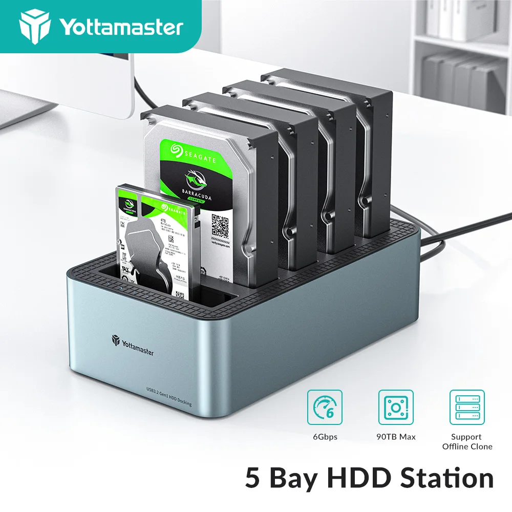 Yottamaster-5-Bay-USB-C-HDD-Docking-Station-SATA-External-Hard-Drive ...