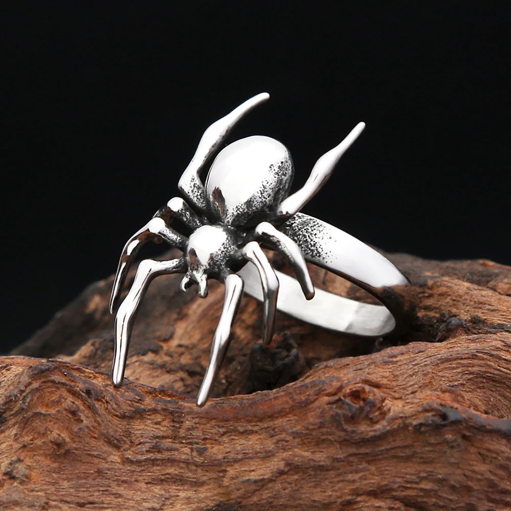 New Vintage Punk Spider Ring 316L Stainless Steel Gothic Biker Singular ...