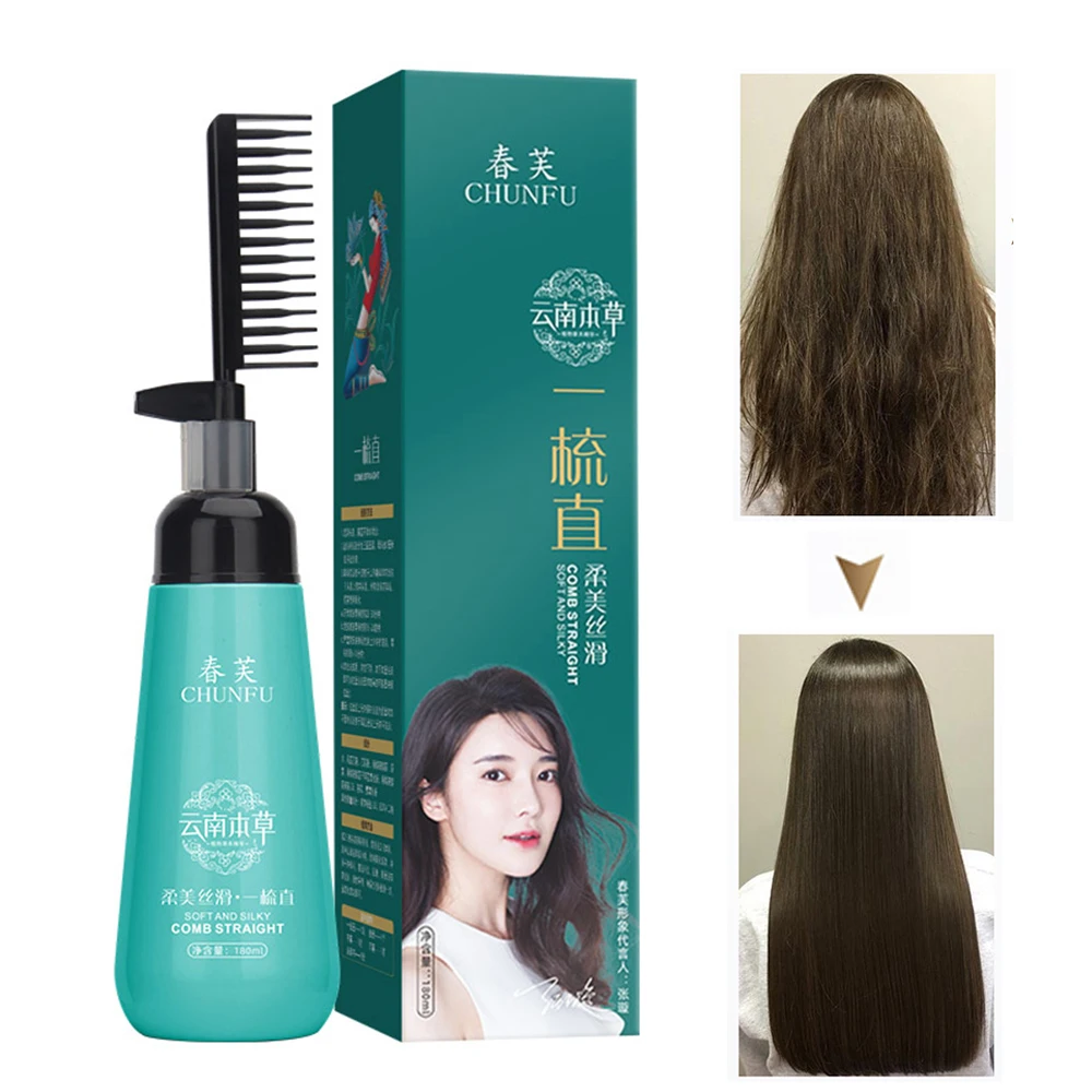 Fast-Instant-Hair-Straightening-Cream-With-Comb-Softener-Smooth-Frizz ...