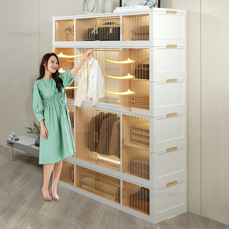 Transparent-Folding-Wardrobes-Home-Bedroom-Closets-Multi-layer-Clothes ...