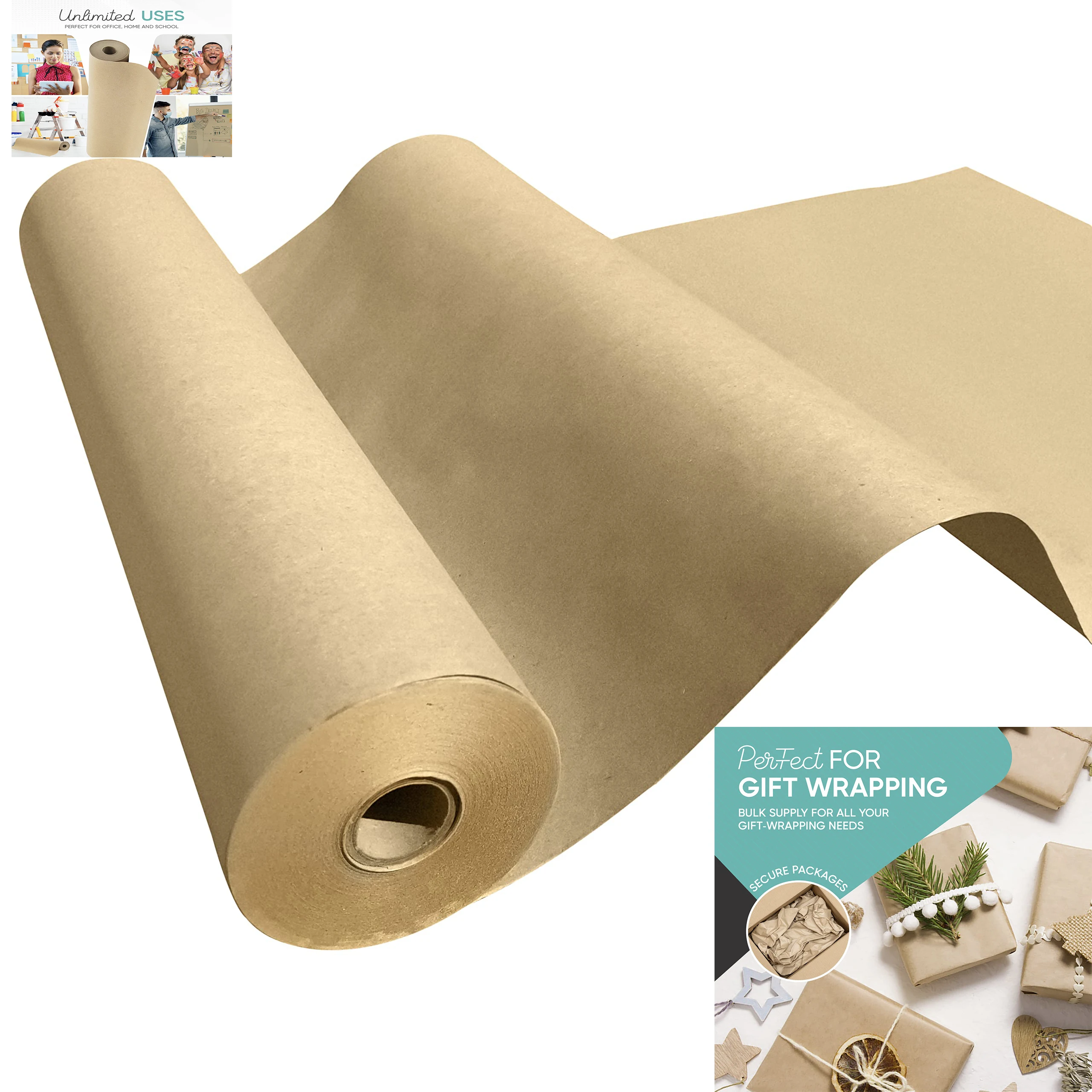 Brown-Kraft-Paper-Roll-Ideal-for-Gift-Wrapping-Art-Craft-Postal-Packing ...