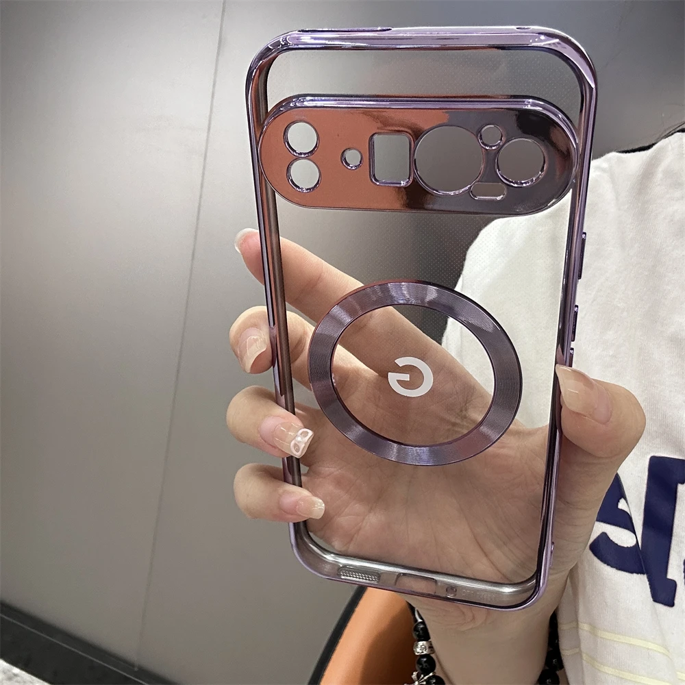 Para-Google-Pixel-9-Pro-XL-funda-transparente-galvanizada-magn-tica ...