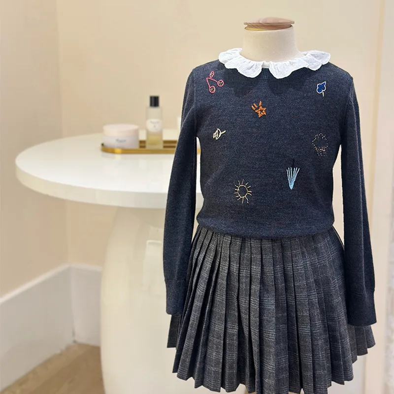 OUYANG-IVAN-Kid-Crewneck-Jumper-BP2024-Autumn-winter-New-Girls-Hand ...