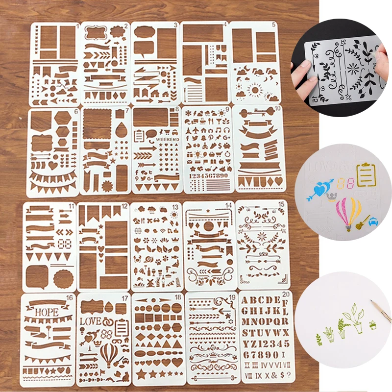 A6-Universal-Painting-Template-Set-PET-Hollow-Drawing-Ruler-DIY ...