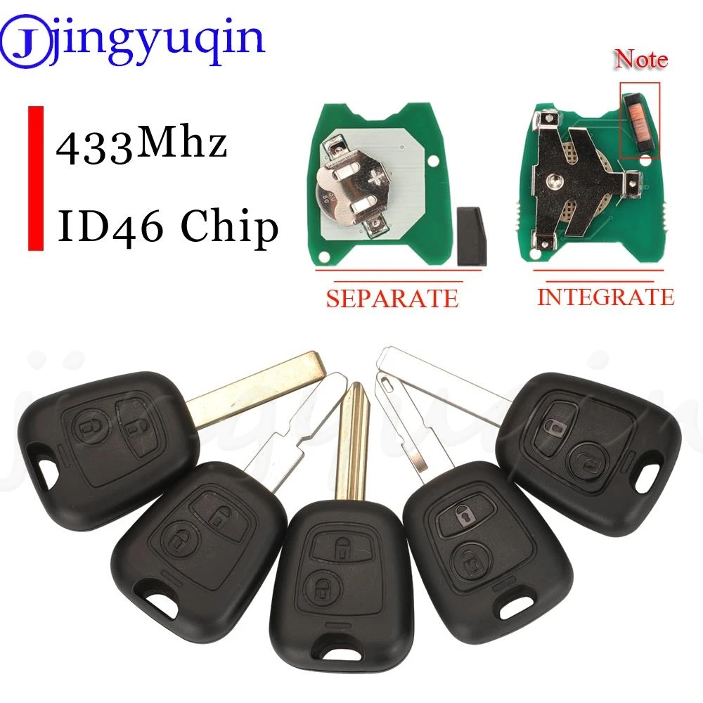 Jingyuqin-2-Buttons-Remote-Key-Fob-Controller-For-Peugeot-107-206-For ...