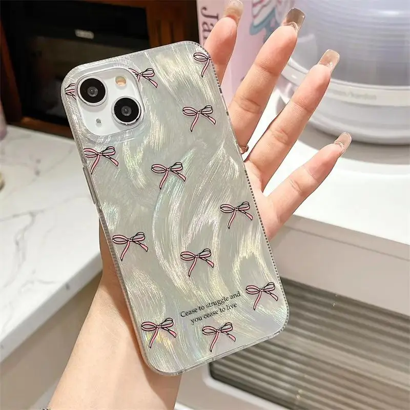 Luxury Laser Silver Bow Knot Phone Case - Elegant and Stylish ...