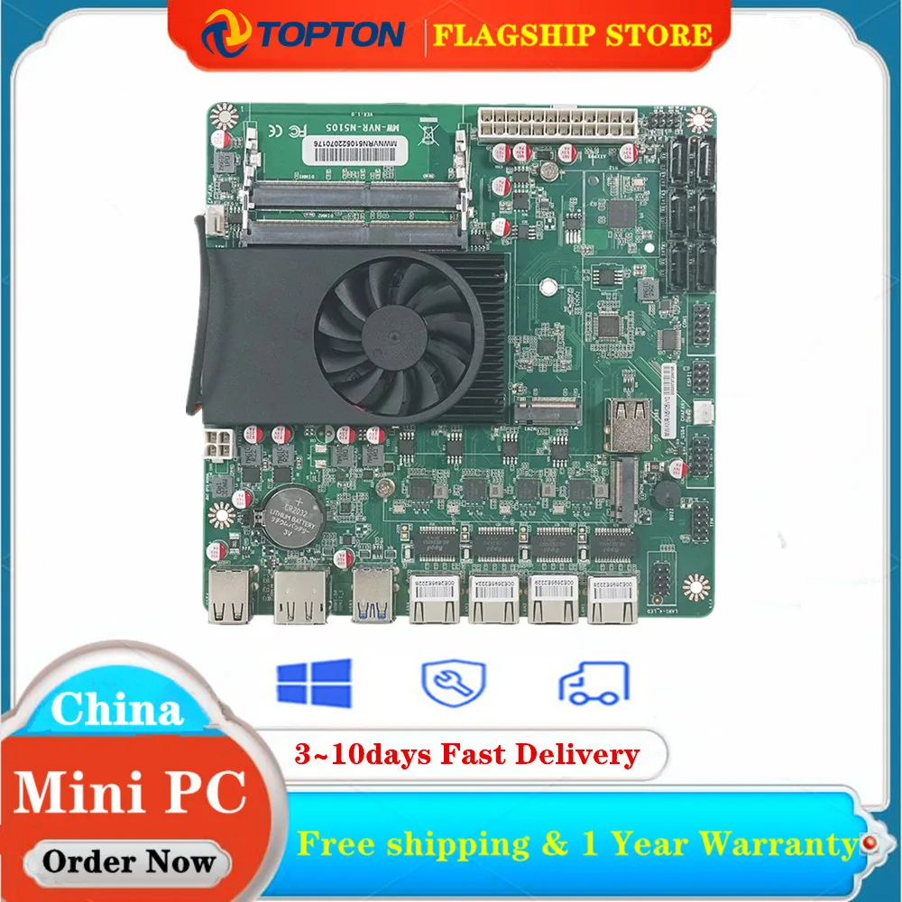 4-LAN-Industrial-Motherboard-N5105-NAS-Mini-ITX-17x17CM-Soft-Routing ...