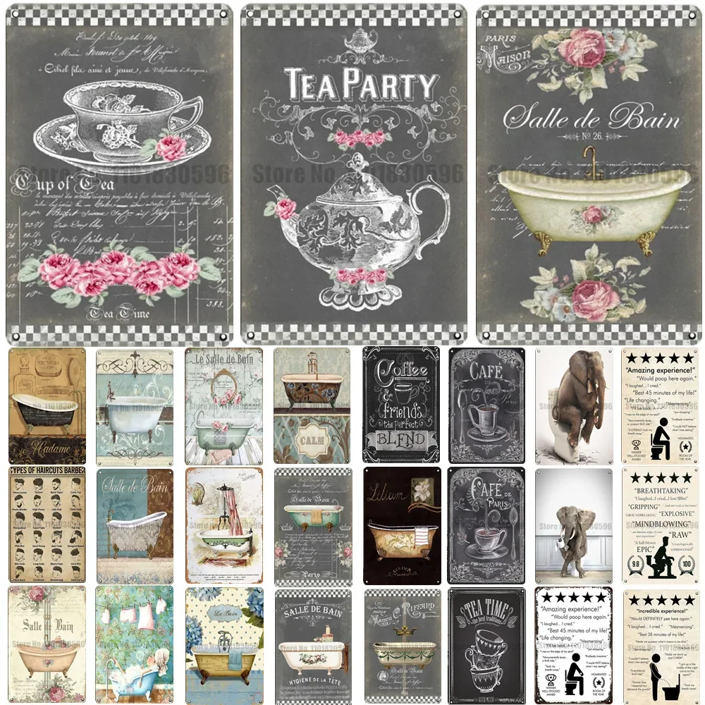 P-ster-de-Metal-Retro-Para-ba-era-y-art-culos-de-tocador-placas-de ...