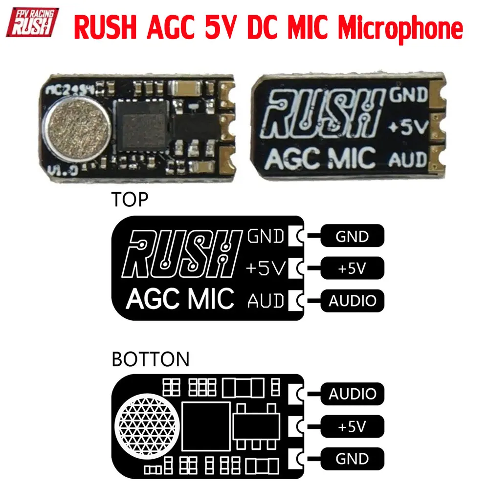 RUSH-AGC-5V-DC-MIC-Microphone-For-RUSH-TANK-Mini-FPV-RC-Drone ...