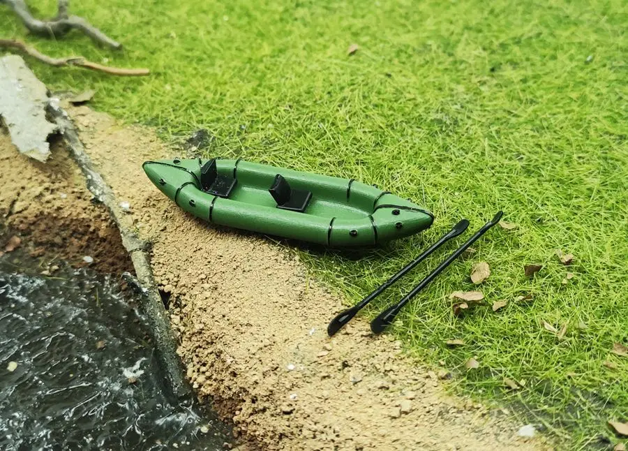 1: 64 Ship Model Manual Simulation Double Kayak Green Camper Fishing ...