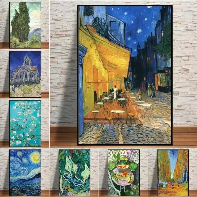 Vincent Van Gogh Classic Collection Art Poster Canvas Painting Terrace ...