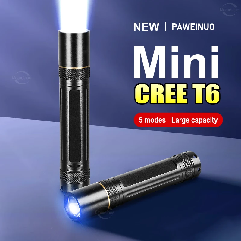 Szuper Fényes Cree T6 Led Zseblámpa Ultra Nagy Teljesítményű Kis Fáklya ...