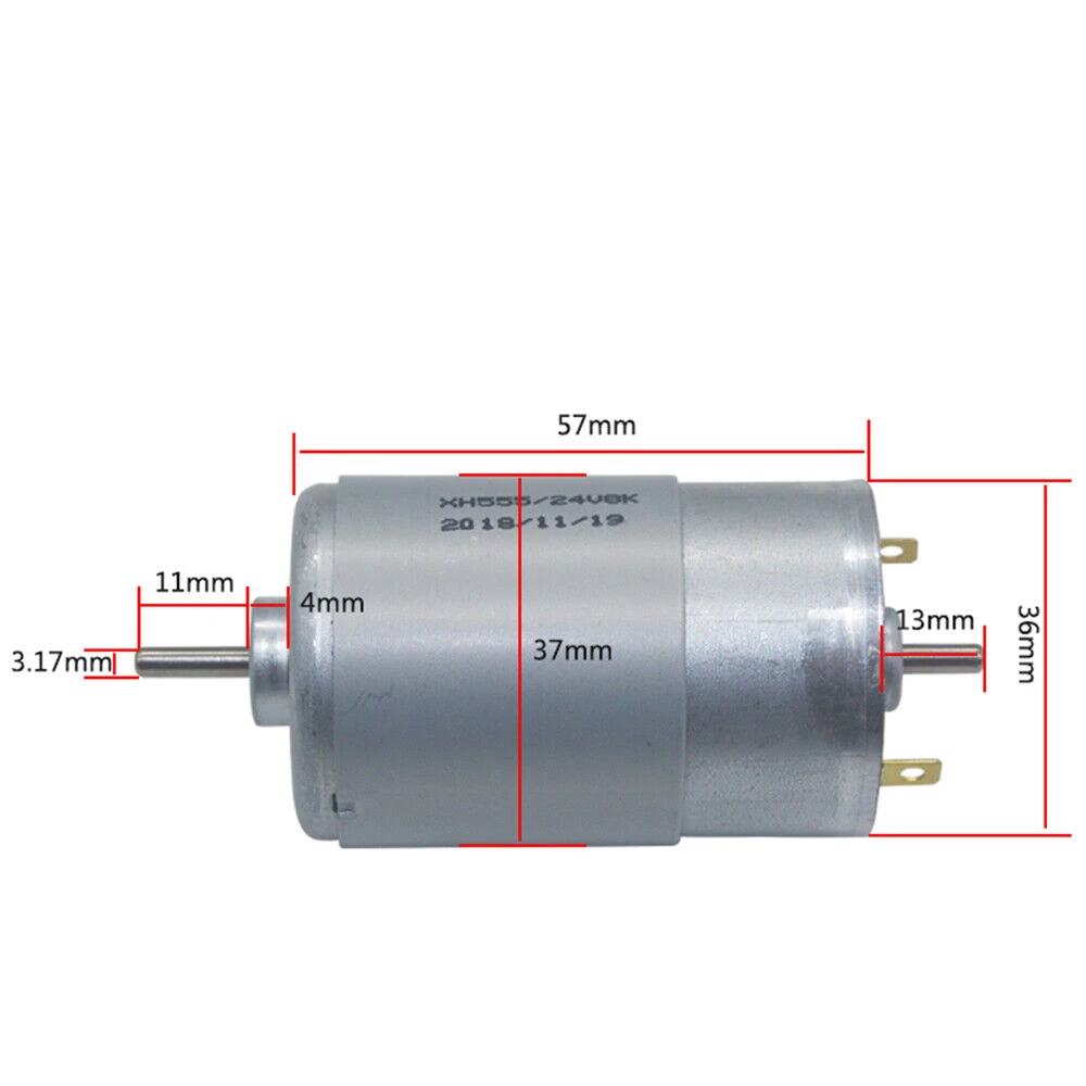 Micro Rs-555 Electric Motor Dc 6v-24v 12v Low Speed Double Dual Shaft ...
