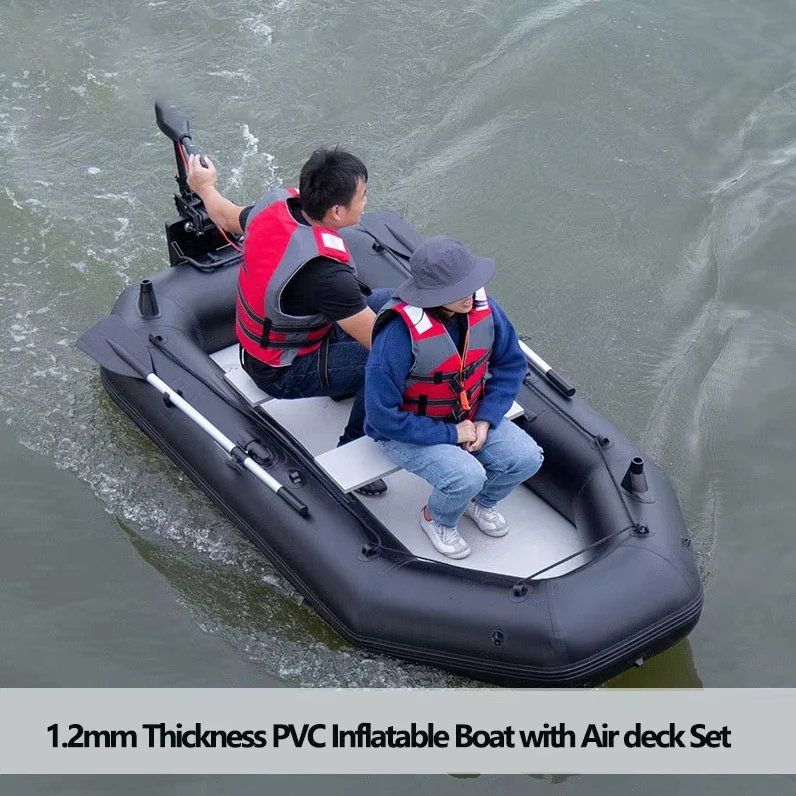 1.2mm Thickness Inflatable Boat with Air Deck Set for Lake River Water ...