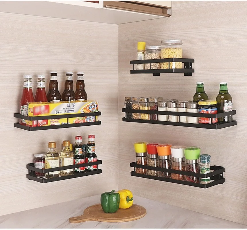 Kitchen-Organizer-Wall-Mount-Bracket-Holder-Wall-Storage-Shelf-For ...