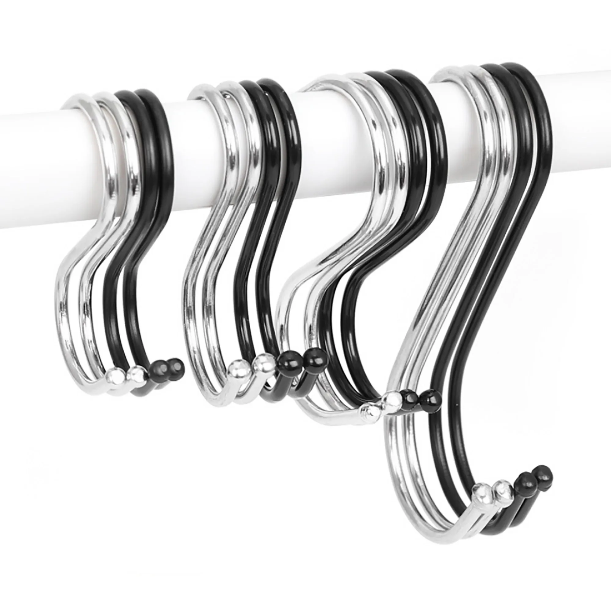 10-6-2pcs-Kitchen-Hooks-Hanging-Metal-Hook-Black-silver-Stainless-steel ...