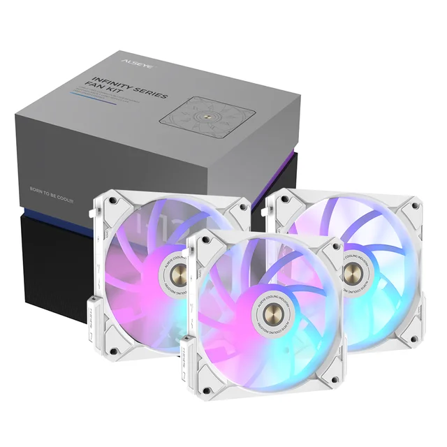 ALSEYE i12 Set PC Cooling Fan 120mm Block FDB Bearing Snap Fit Install ...