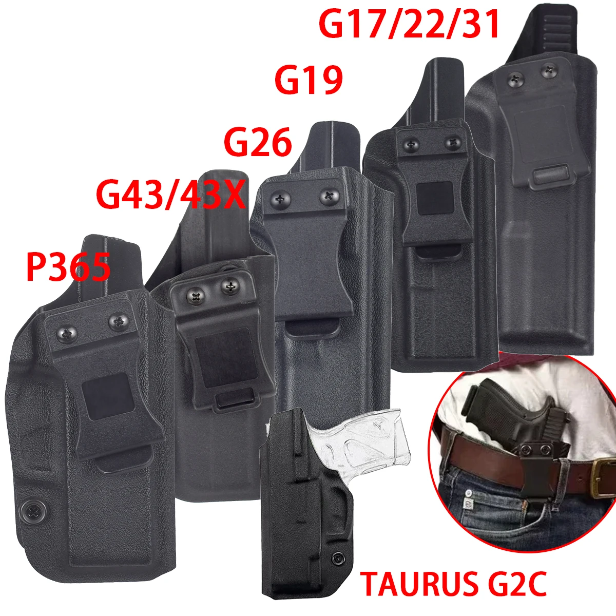 Glock-17-19-22-26-31-43-43X-Taurus-G2C-SIG-P365-Inside-Waistband ...