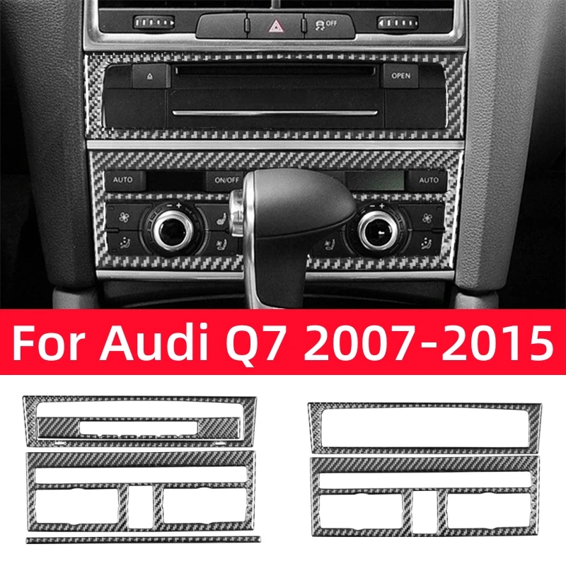 For Audi Q7 2007-2015 Accessories Carbon Fiber Interior Car Central ...