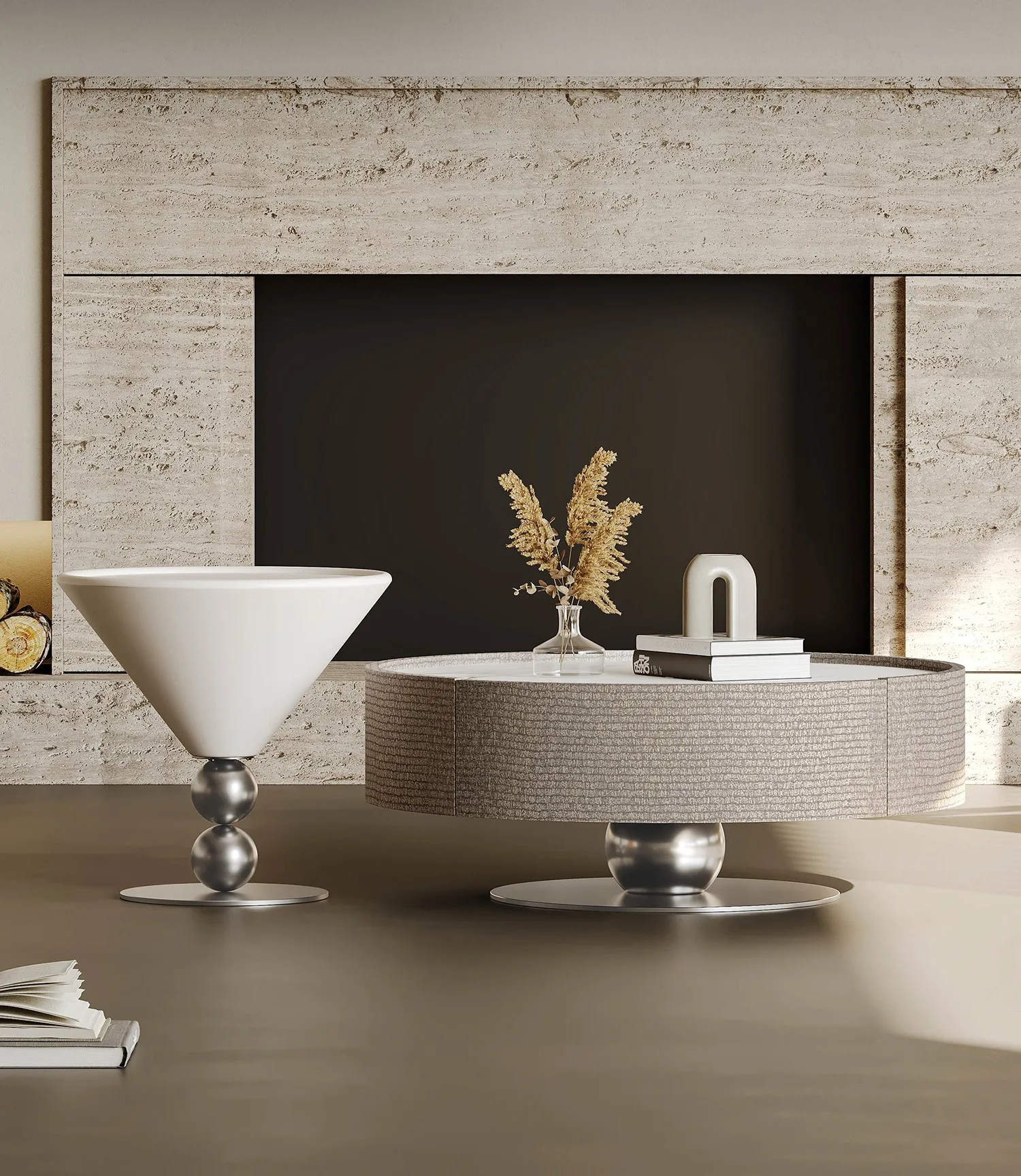 Italian-Light-Luxury-Stainless-Steel-Tea-Table-Combination-Large ...