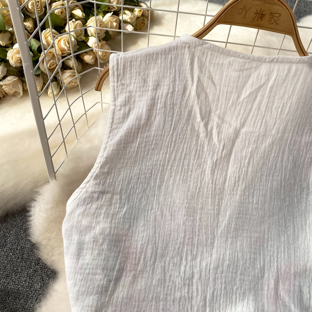 Ethnic Style Vest Women V-neck Embroidery Floral Sleeveless Waistcoat ...