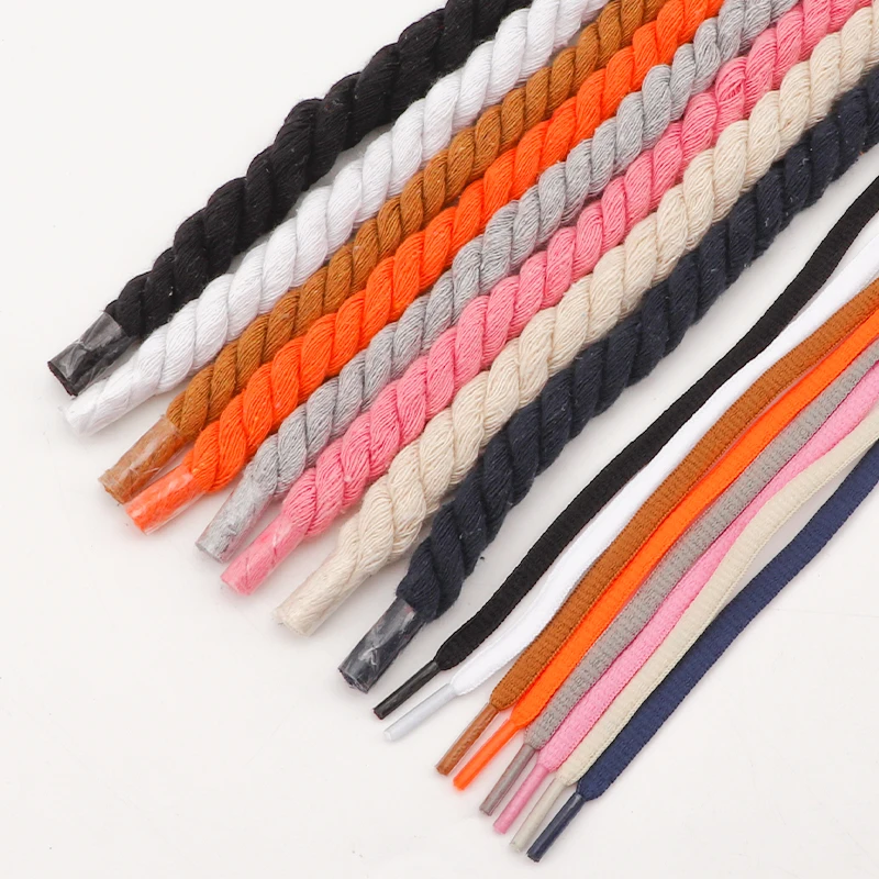 2Pair-10MM-Width-Bold-Cotton-Linen-Twist-Weave-Round-Shoelaces-Women ...