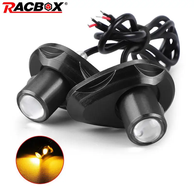 12V LED Daytime Running Light Amber Motorcycle Turn Signal DRL Side ...