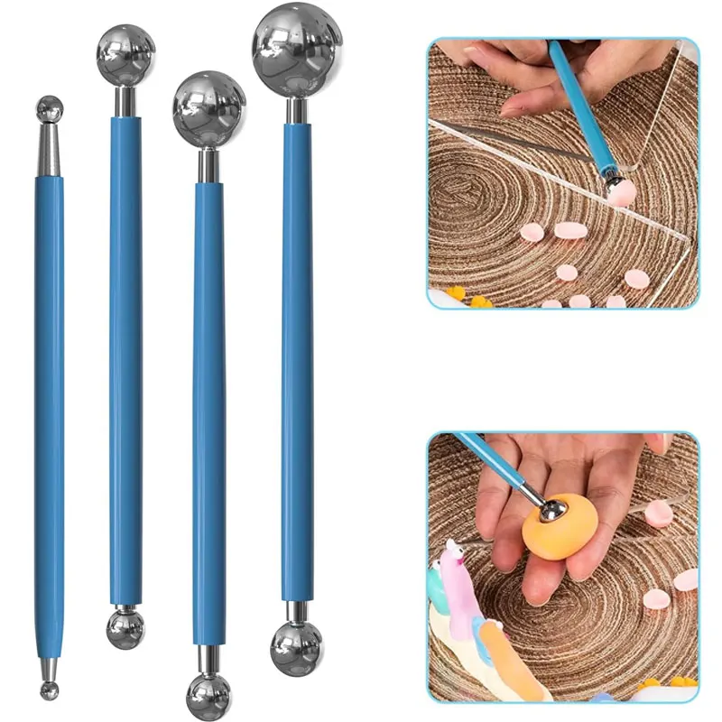 4Pcs-of-Modelling-Ball-Tools-Set-Stainless-Steel-Double-end-Dotting ...