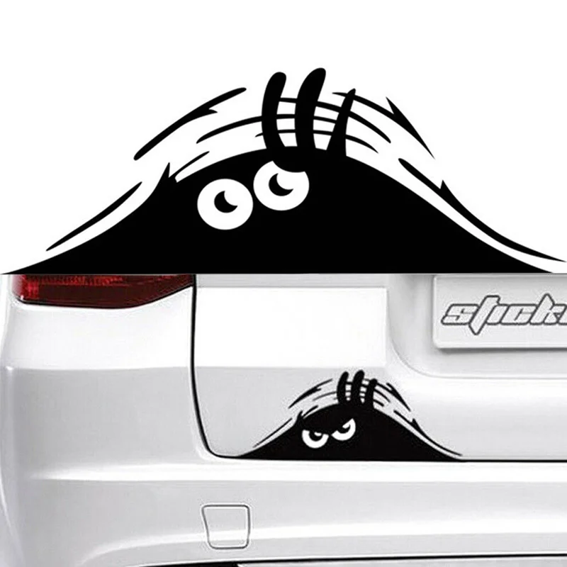 Funny Peeking Elf Car Stickers Rearview Mirror Cartoon Decals ...