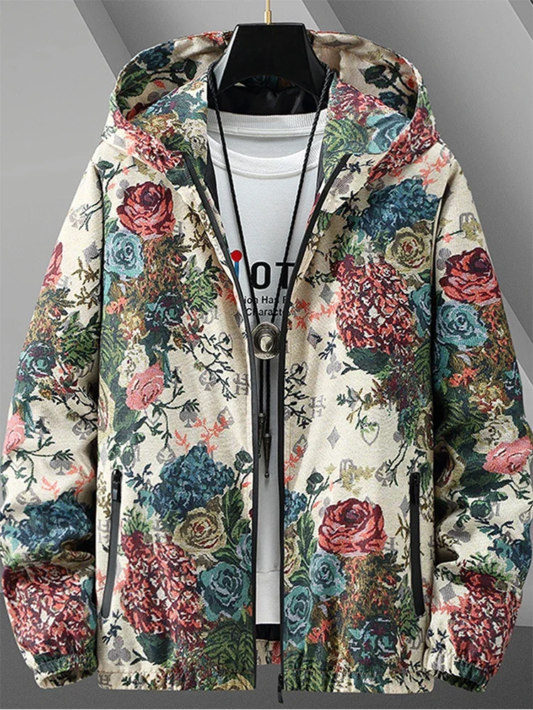 2024-spring-new-arrival-hooded-coat-male-high-quality-casual-flower ...