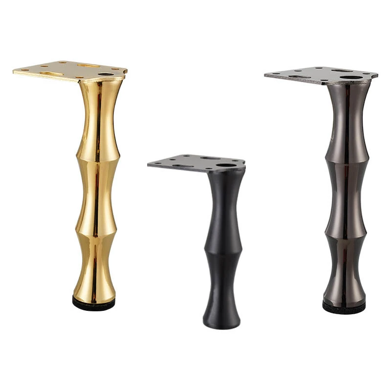 2pcs Metal Iron Tapered Chair Support Gold Brass Steel Furniture Feet ...