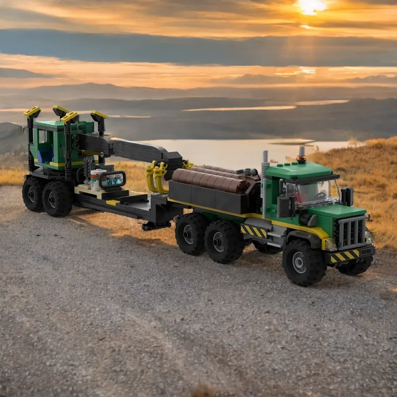 485-Piece Heavy Haul Logging Truck & Loader Model Building Blocks ...