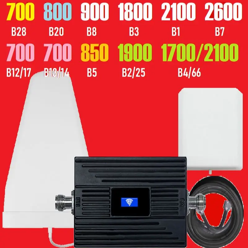 مضخم شبكة الإنترنت 4g موبايل الداعم مكرر 700MHZ الفرقة 28 B28 B7 2600 B20 800 B5 850 B4 B66 1700 ...