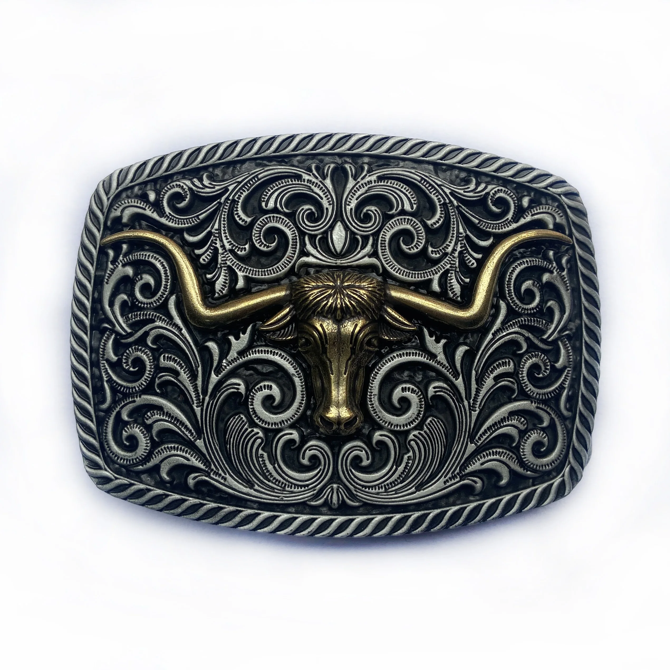 BuckleClub fashion zinc alloy western Bull head belt buckle loop FP ...